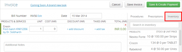 Billing and Inventory are now connected | Practo Product News
